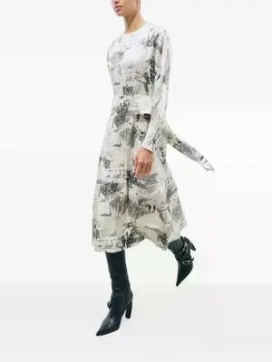 Tory Burch Printed Silk Tie-waist Dress