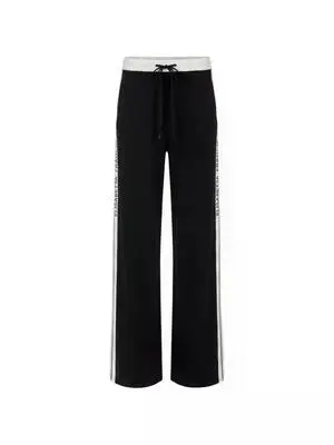 Elisabetta Franchi Knit Trousers With Logo - Neutrals