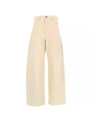 Max Mara Ordine Wide-leg Cotton-drill Trousers - Neutrals