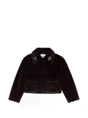 Maje Short Faux-fur Jacket - Brown
