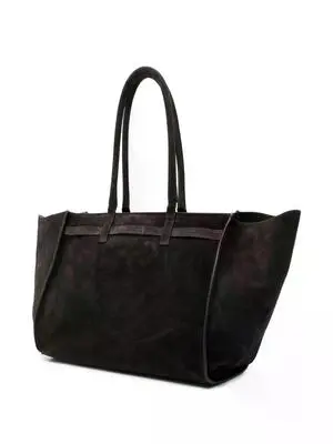 Benedetta Bruzziches Mame Weekend Isuede Buckled Shoulder Bag - Brown