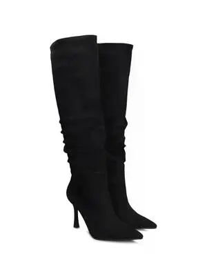 TWENTY FOURHAITCH Miya Pointed-toe Knee-high Boots - Black