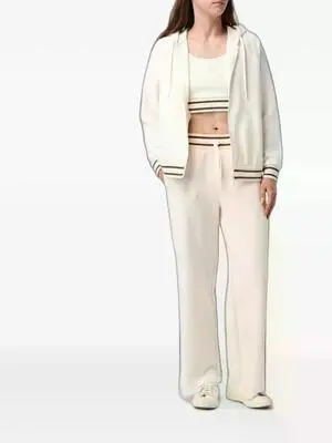 Emporio Armani Logo-embroidered Striped-trim Crop Top