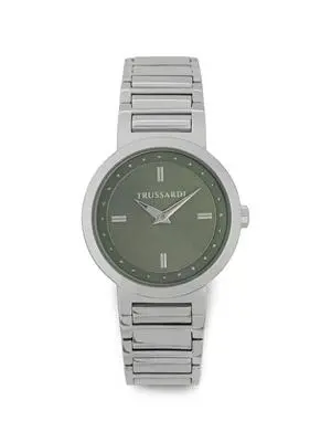 TRUSSARDI T-bridge Crystal-embellished 32mm Watch - Green