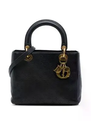 Dior 2007 Medium Perforated Calfskin Flower Lady Satchel