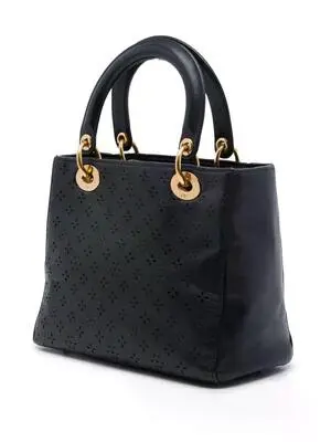 Dior 2007 Medium Perforated Calfskin Flower Lady Satchel