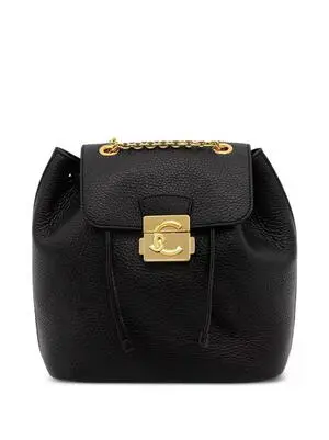 COCCINELLE Small C-me Lock Grained Leather Backpack - Black