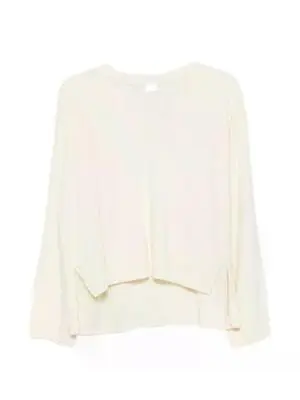 C.T.PLAGE V-neck Wool Sweater - Neutrals
