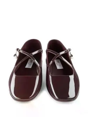 JIMMY CHOO Eleri Crossover-strap Flat Pumps