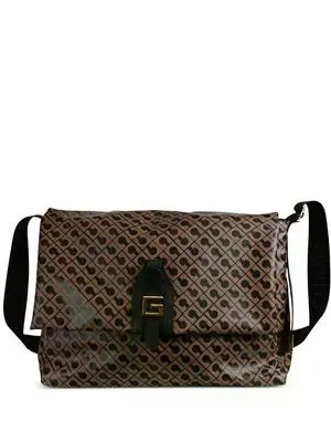 GHERARDINI Large Softy Logo-print Buckle-fastening Shoulder Bag - Brown