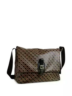 GHERARDINI Large Softy Logo-print Buckle-fastening Shoulder Bag - Brown