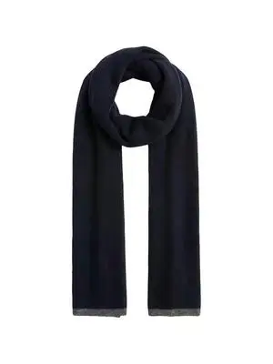 Fedeli Knitted Contrast-trim Scarf - Blue