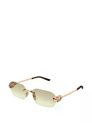 Gucci Logo-detail Crystal-embellished Sunglasses