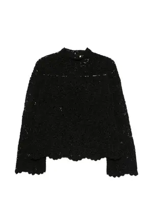 SEMICOUTURE Geneva Crochet Top - Black