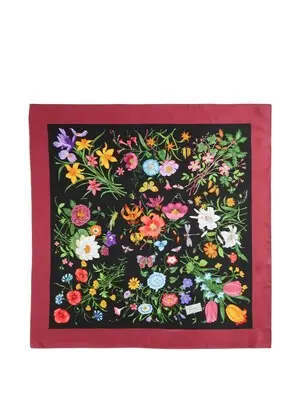 Gucci Gucci Printed Silk Foulard Red
