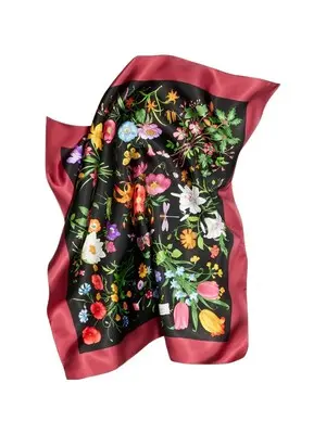 Gucci Printed Silk Foulard - Red