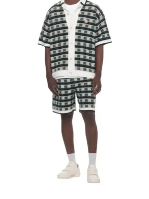 Casablanca Mosaic Short-sleeve Crochet Cardigan - Multi