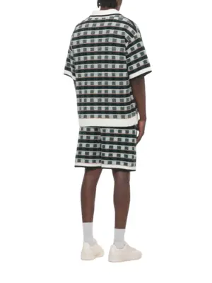 Casablanca Mosaic Short-sleeve Crochet Cardigan