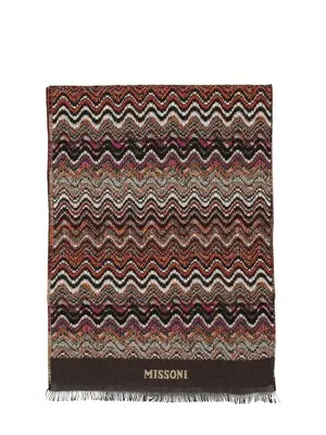 Missoni Zigzag-pattern Knit Fringed Scarf