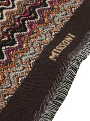 Missoni Zigzag-pattern Knit Fringed Scarf