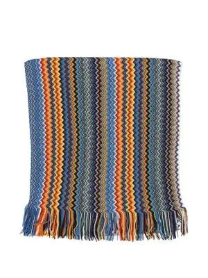 Missoni Zigzag-pattern Knit Fringed Scarf