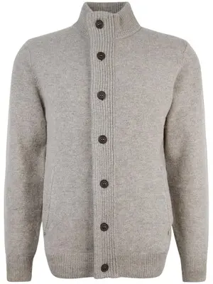 Barbour Wool Zip Through Sweater - Beige