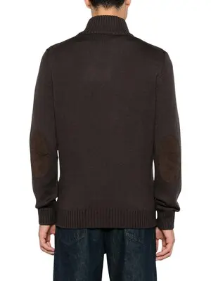 FAY Elbow-patch Hook-fastening Sweater