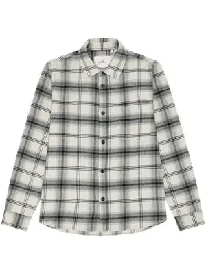LES DEUX Check Overshirt - Black