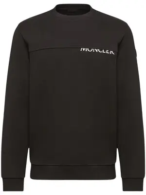 Moncler Logo Cotton Sweatshirt - Black