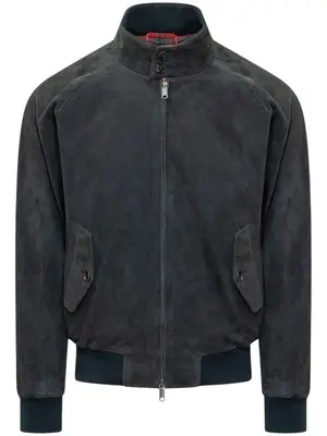 BARACUTA Suede Jacket - Blue