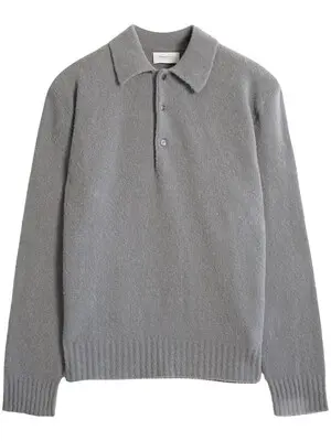 DIANA STUDIO Bouclé Polo In Merino Wool Blend - Brown