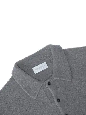 DIANA STUDIO Bouclé Polo In Merino Wool Blend - Brown