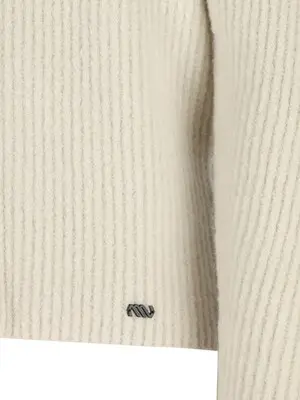 MASSIMO OSTI STUDIO Ribbed Zip Knitted Sweater - Beige