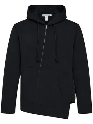 Comme Des Garçons Asymmetric Paint-splatter Hoodie - Black