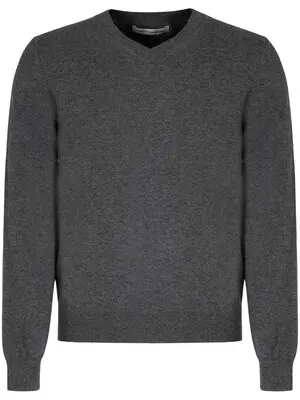 Comme Des Garçons V-neck Wool Sweater - Grey