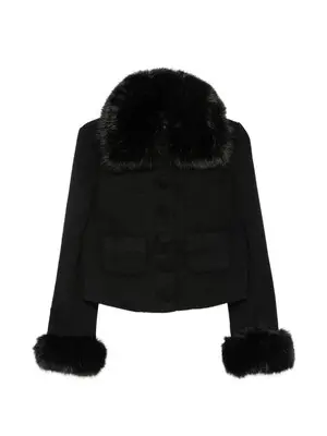 SELF-PORTRAIT Faux-fur Trim Jacket - Black