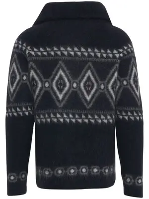 BORGO ASOLO CASHMERE Rombi Geometric Pattern Cardigan