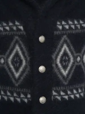 BORGO ASOLO CASHMERE Rombi Geometric Pattern Cardigan