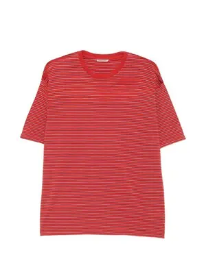 Auralee Wool Striped T-shirt - Red
