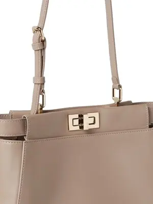 Fendi My Peekaboo Small Leather Handbag - Grey