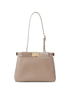 Fendi My Peekaboo Small Leather Handbag - Grey