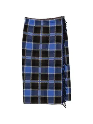Guest In Residence Wool And Cashmere Tartan Skirt - Blue