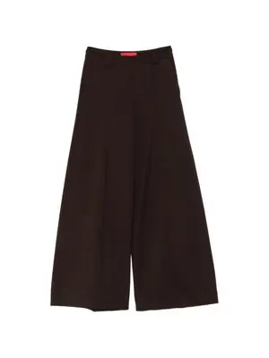 THE LATEST Wool Blend Flared Trousers - Brown