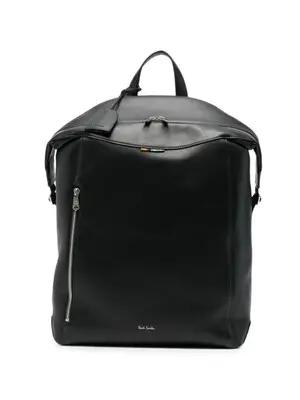 Paul Smith Leather Duffle Backpack - Black
