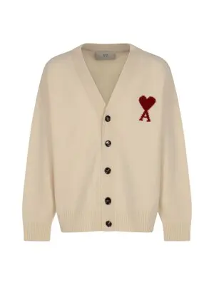 AMI Paris Merino's Wool Sweather - Beige