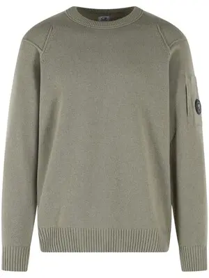 C.P. COMPANY Lens Crewneck Knitted Jumper - Grey