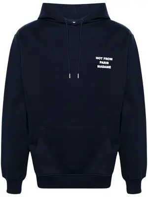 Drole De Monsieur Slogan-printed Drawstring Hoodie