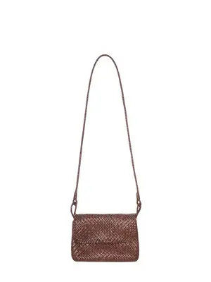 IBELIV Paris Woven Leather Cross Body Bag - Brown