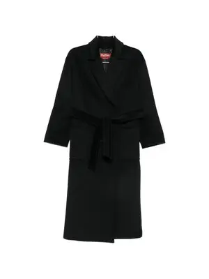 Max Mara Wool Coat With Notch Lapels, Wrap Design And Detacha
