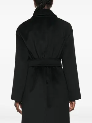 Max Mara Wool Coat With Notch Lapels, Wrap Design And Detacha